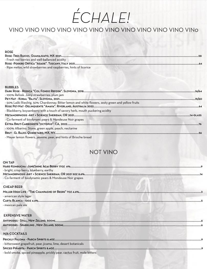 Menu at Échale pub & bar, Encinitas