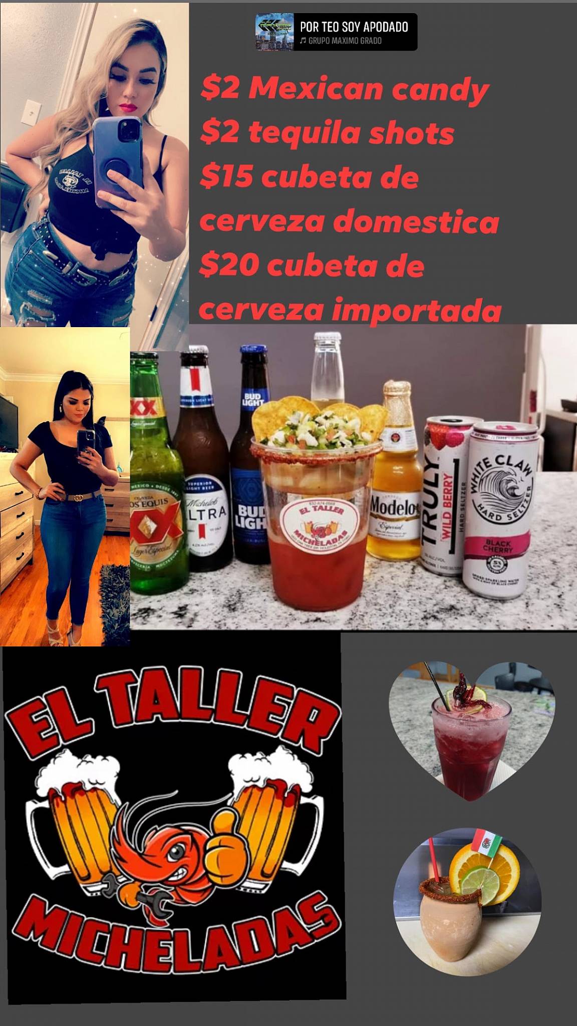Menu at El Taller Micheladas pub & bar, Houston