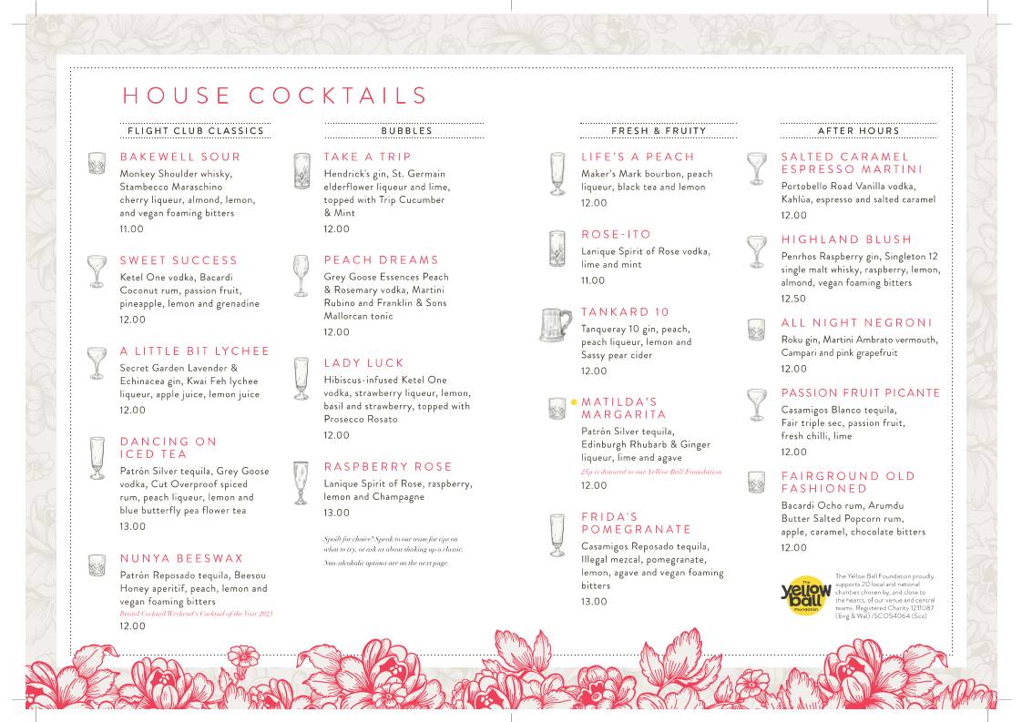 Menu at Flight Club Cardiff, Cardiff