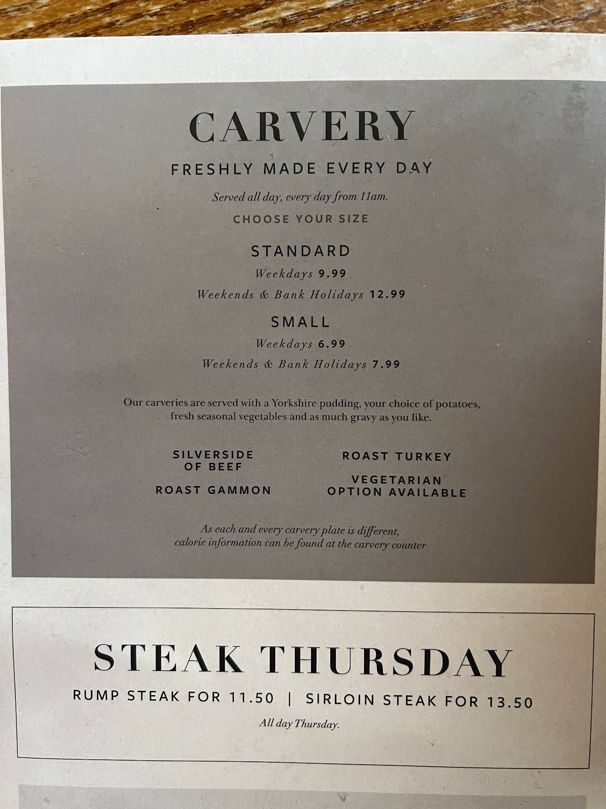 Menu at Fromebridge Mill pub & bar, Frampton on Severn