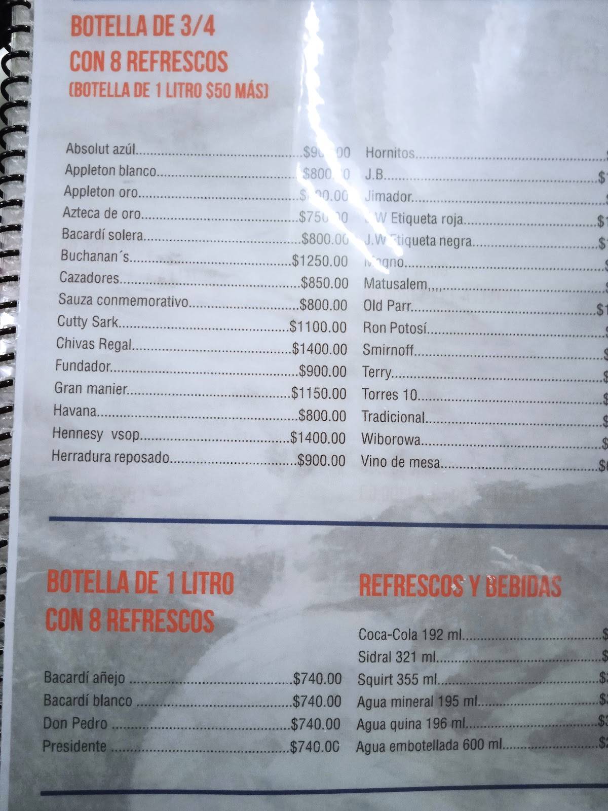 Carta del pub y bar La Faena, Ciudad del México, C. del Venustiano ...