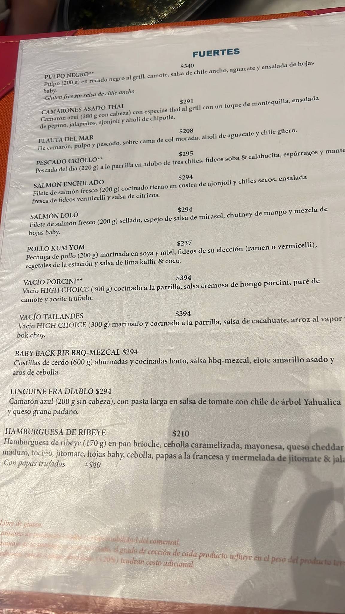 Carta del pub y bar Loló Andares, Zapopan
