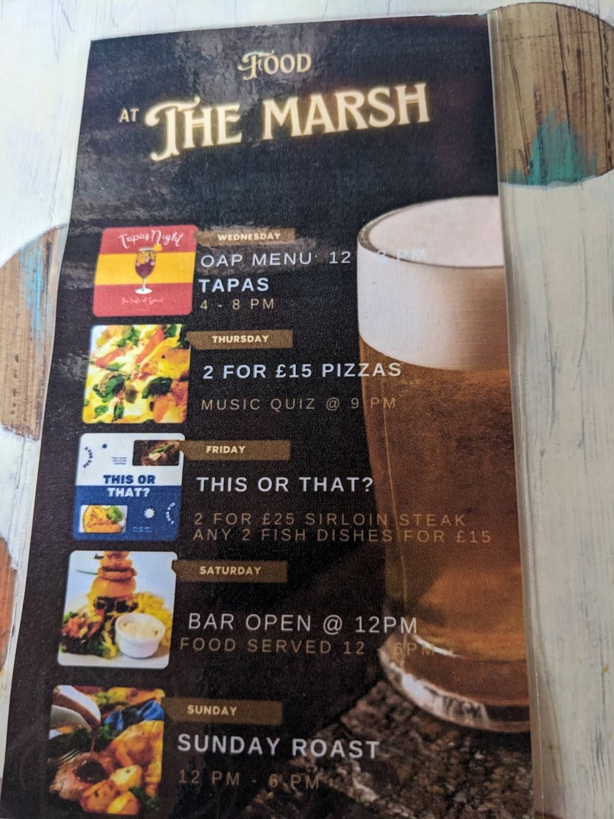Menu at Marsh Inn pub & bar, Pudsey