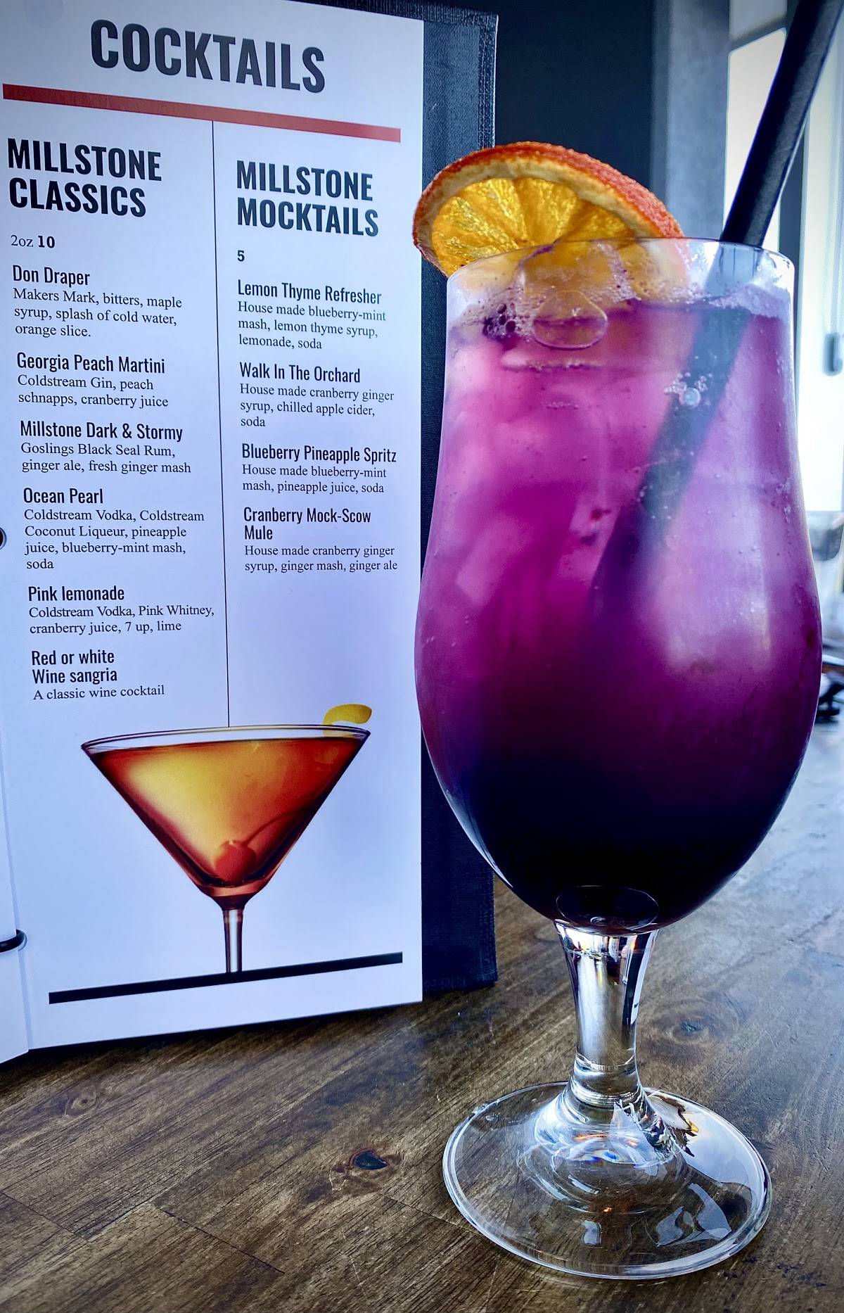Menu at Millstone Public House King's Wharf, Dartmouth