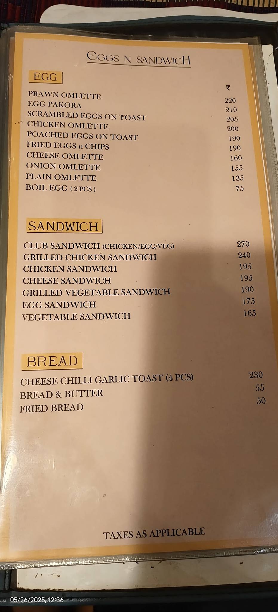 Menu at New Cathay Restaurant and Bar, Kolkata, GRAND HOTEL ARCADE