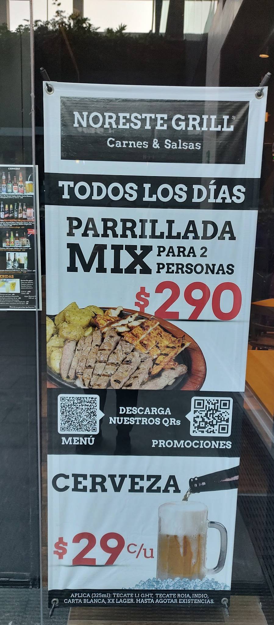 Menu at Noreste Grill pub & bar, Mexico