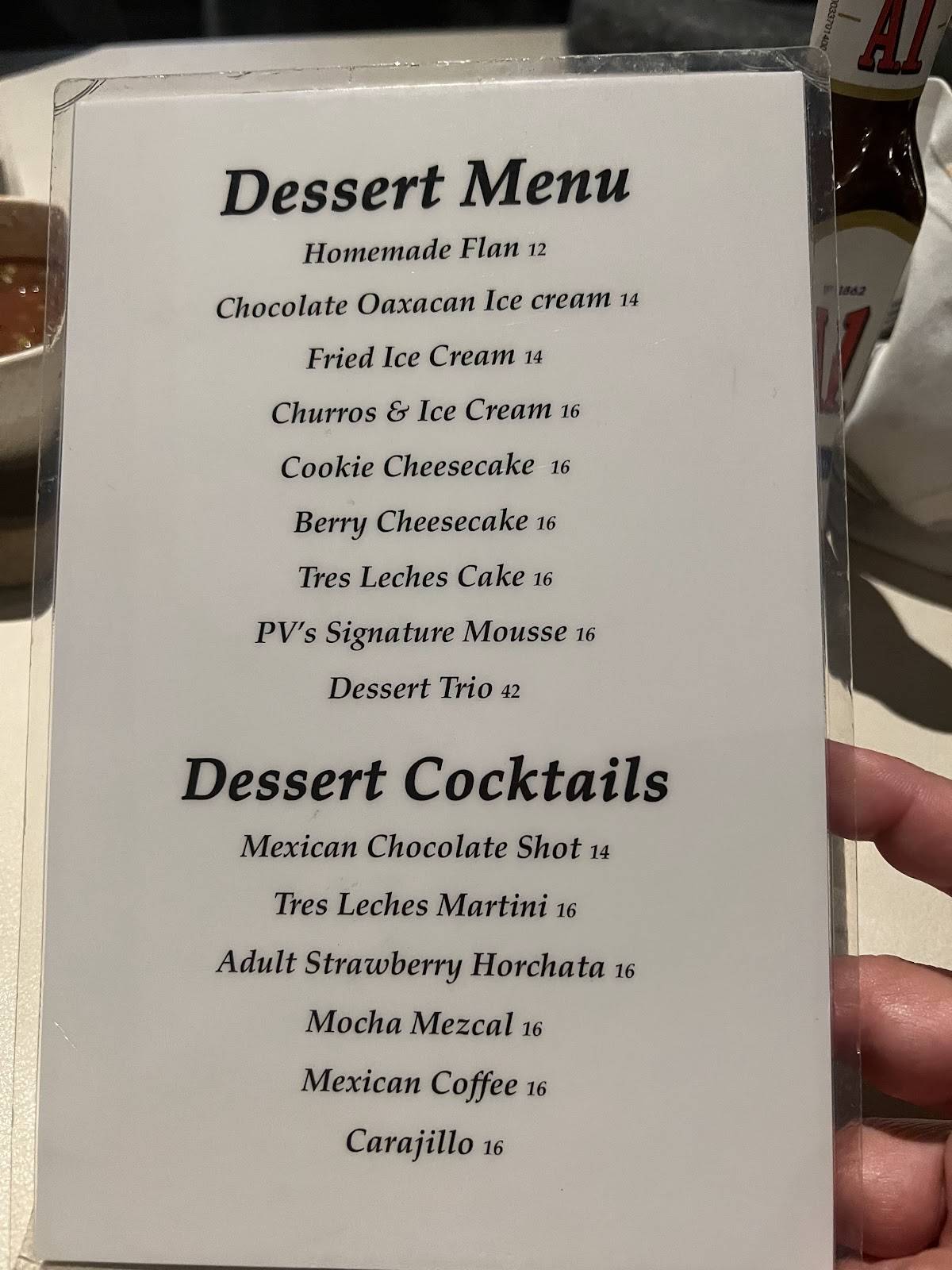 Menu at PV’S Prime Grill & Tequila pub & bar, Rancho Cucamonga