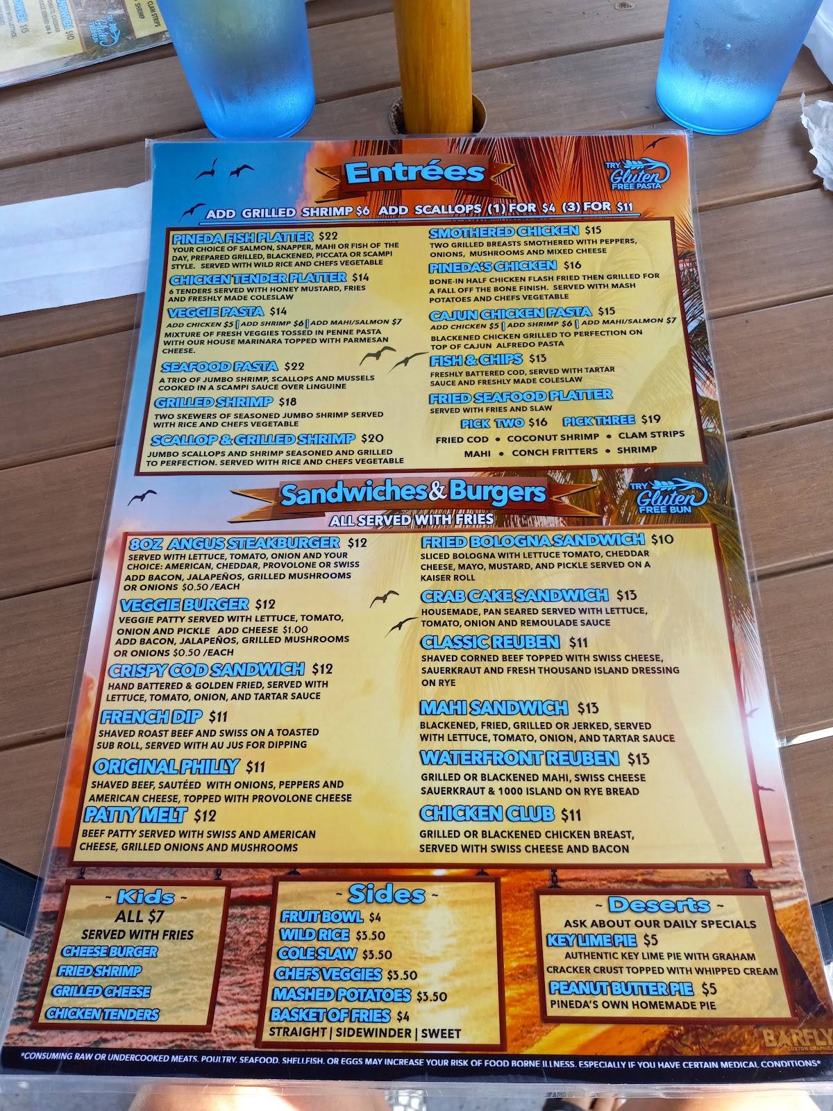 Menu at Pineda Inn Bar & Grill, Melbourne, US-1