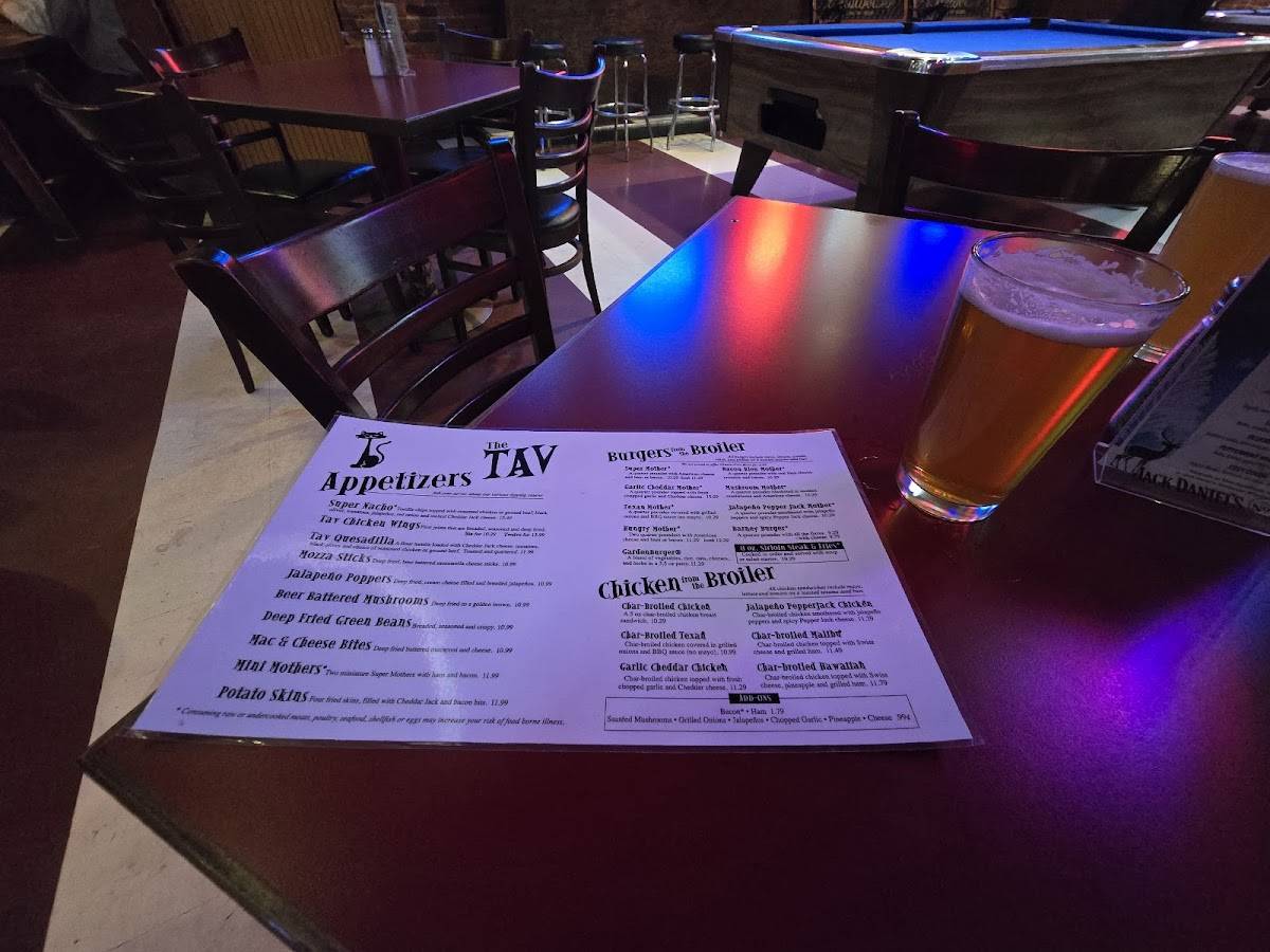 Menu at Tav pub & bar, Ellensburg