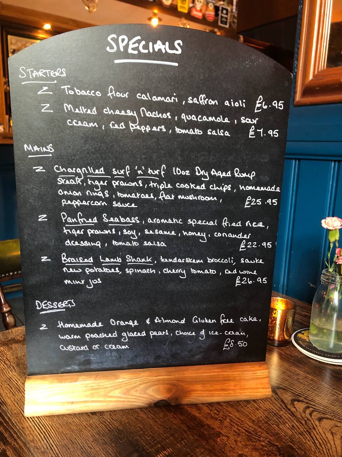 Menu at The Ancient Briton pub & bar, Pen-y-cae