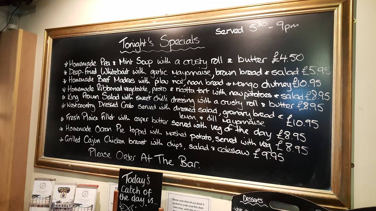 Menu at The Brendon Arms pub & bar, Bude