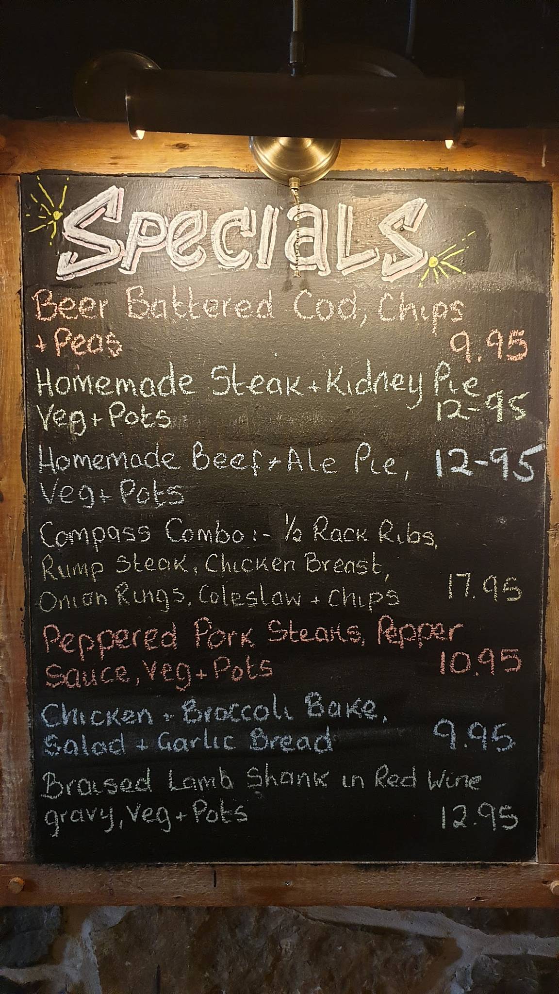 Menu at The Compass pub & bar, Bridgwater, Bridgwater Rd