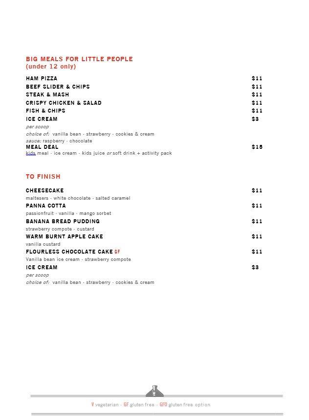 Menu at The Duke Bar and Bistro, Carramar