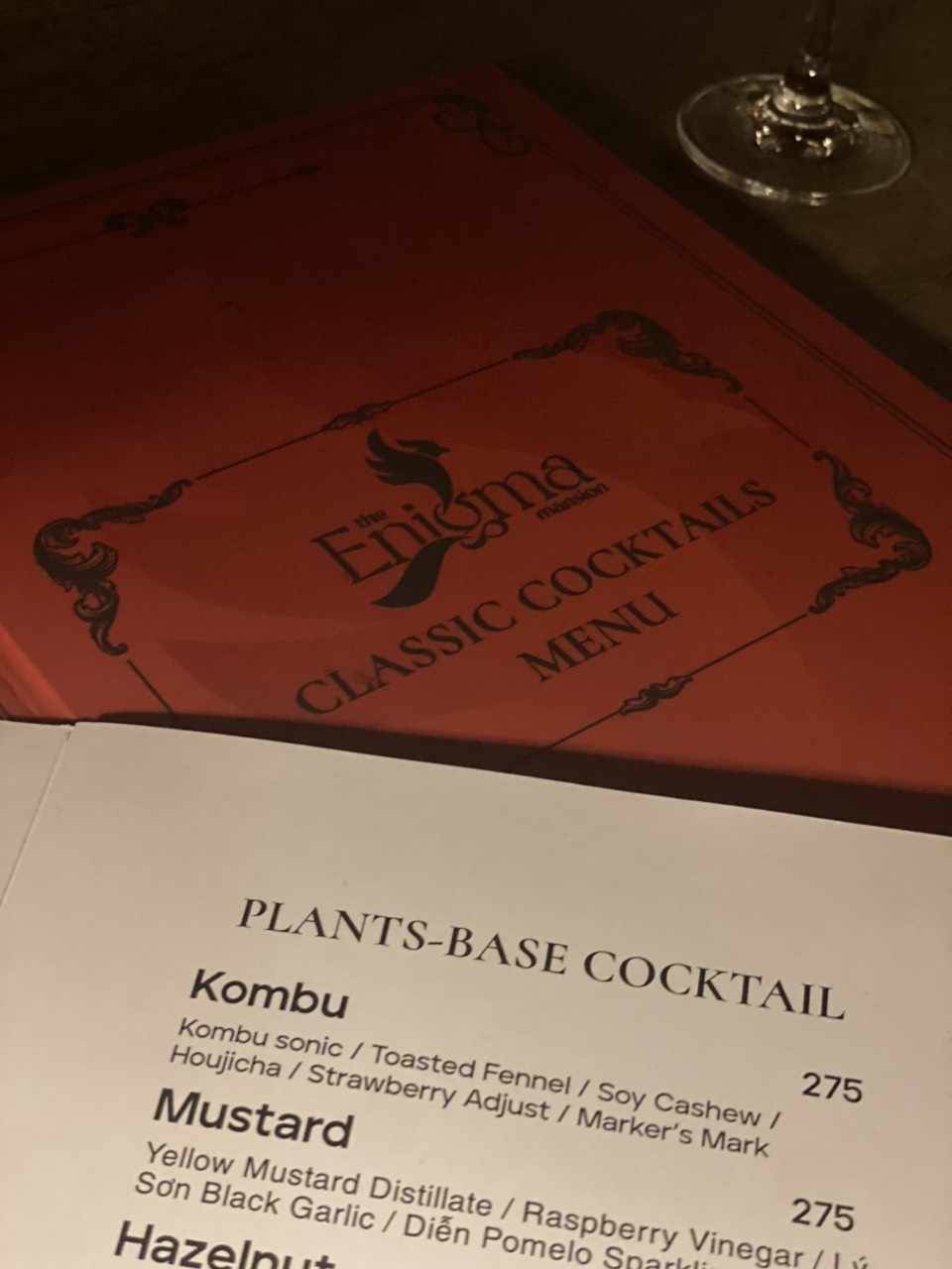 Menu at The Enigma Mansion pub & bar, Ho Chi Minh City