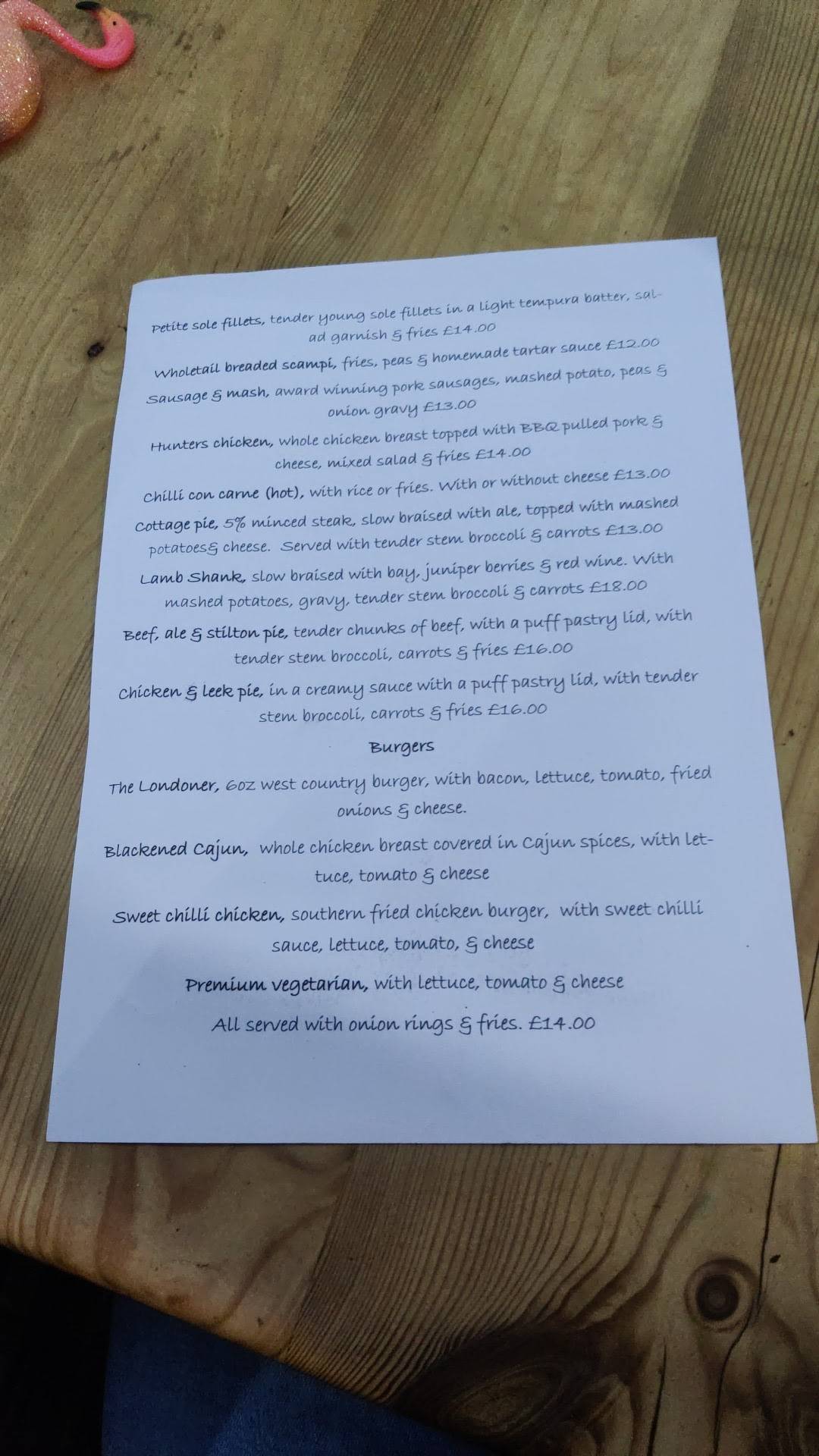 Menu at The London Inn pub & bar, Yelverton