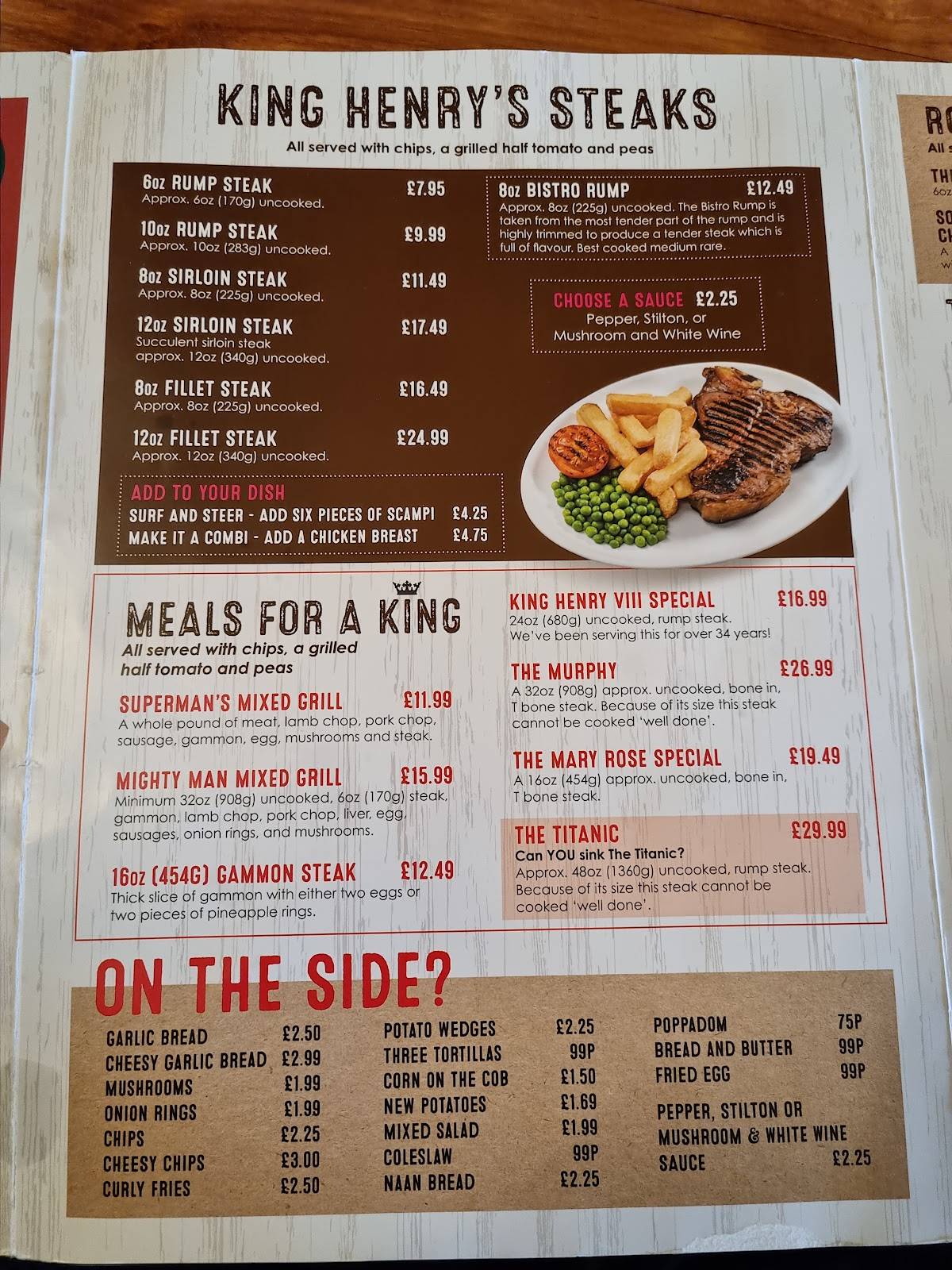 Menu at The Man At Arms pub & bar, Lutterworth