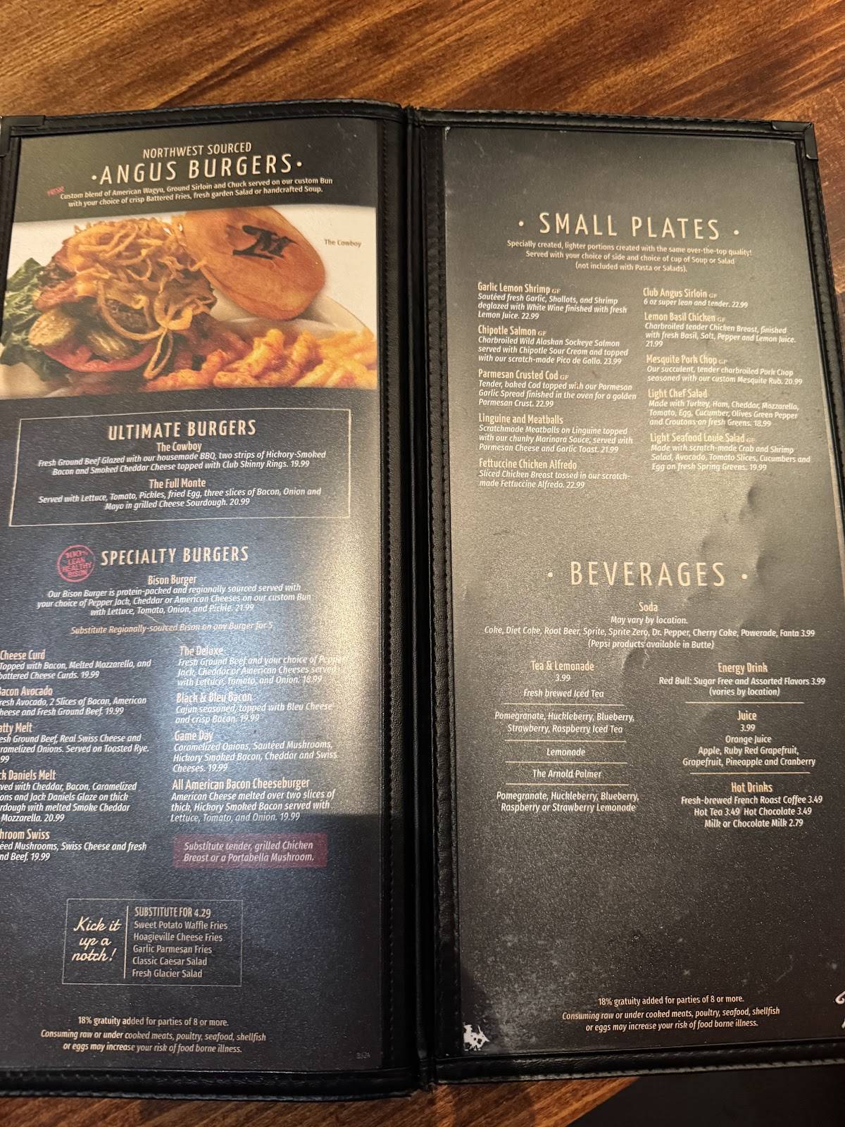 Menu at The Montana Club Restaurant, Missoula, N Reserve St
