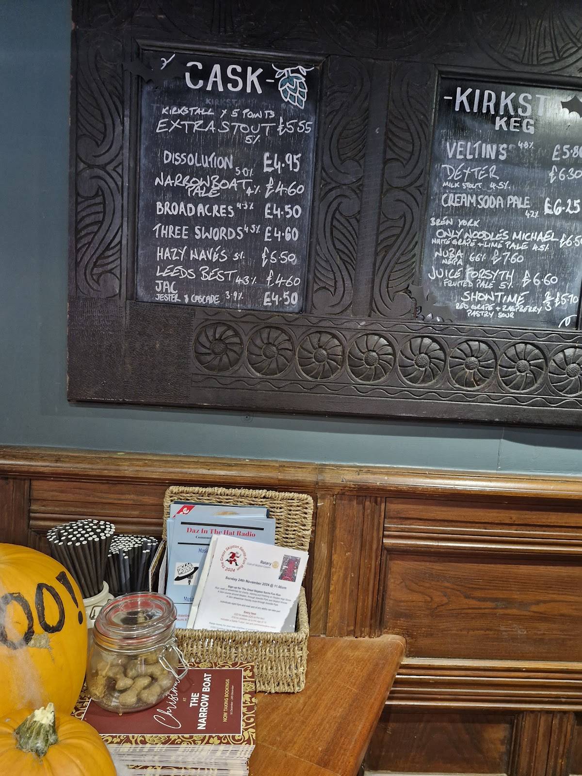 Menu at The Narrow Boat pub & bar, Skipton