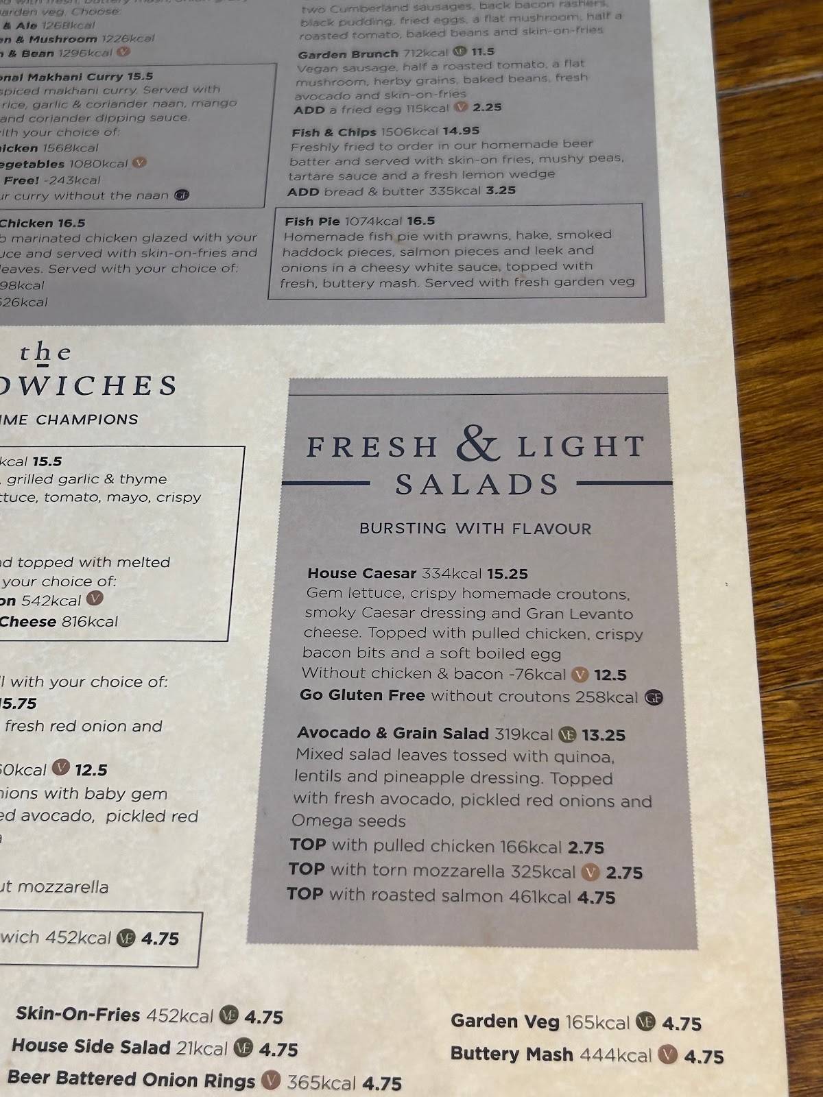 Menu at The Nicholas Culpeper pub & bar, Horley, London Gatwick Airport ...