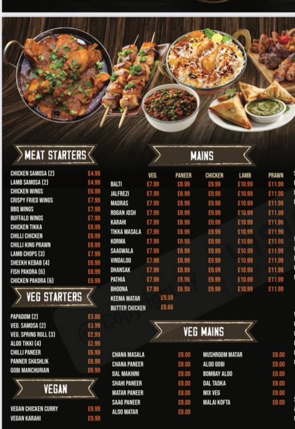 Menu at The Red Barn Bar & Grill, Shrewsbury
