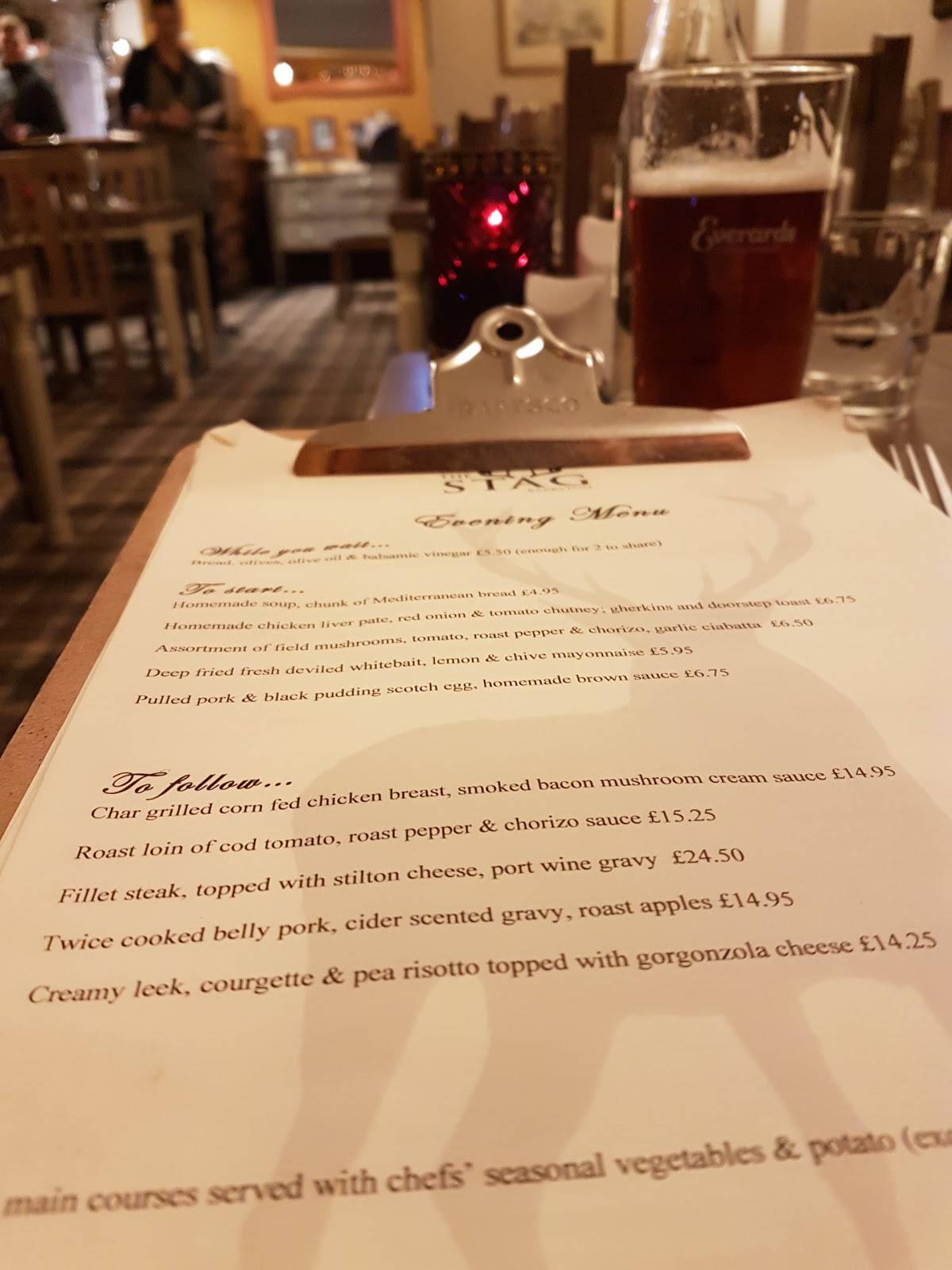 Menu at The Stag Barkston, Grantham