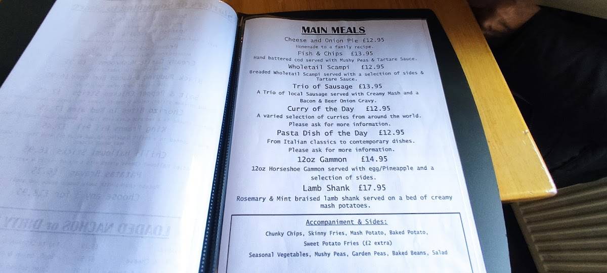 Menu at Thornton Arms pub & bar, Burnley