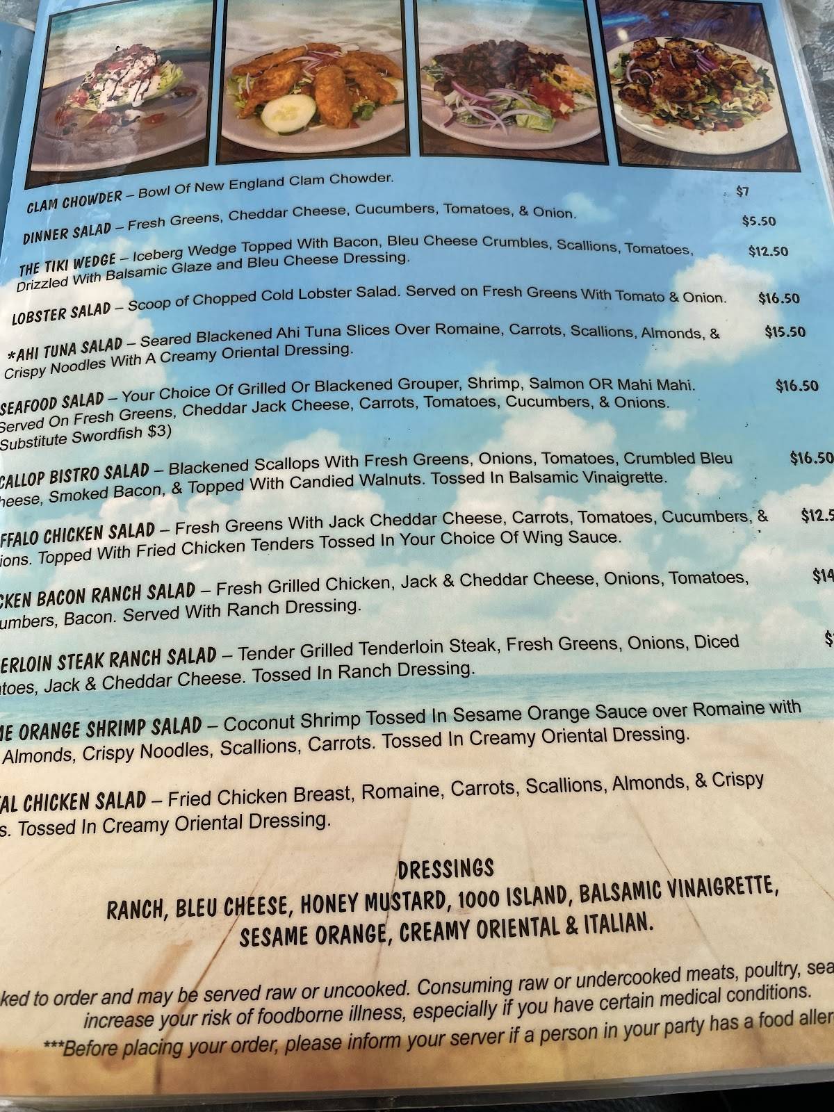 Menu at Toucan's Lakefront pub & bar, Mooresville