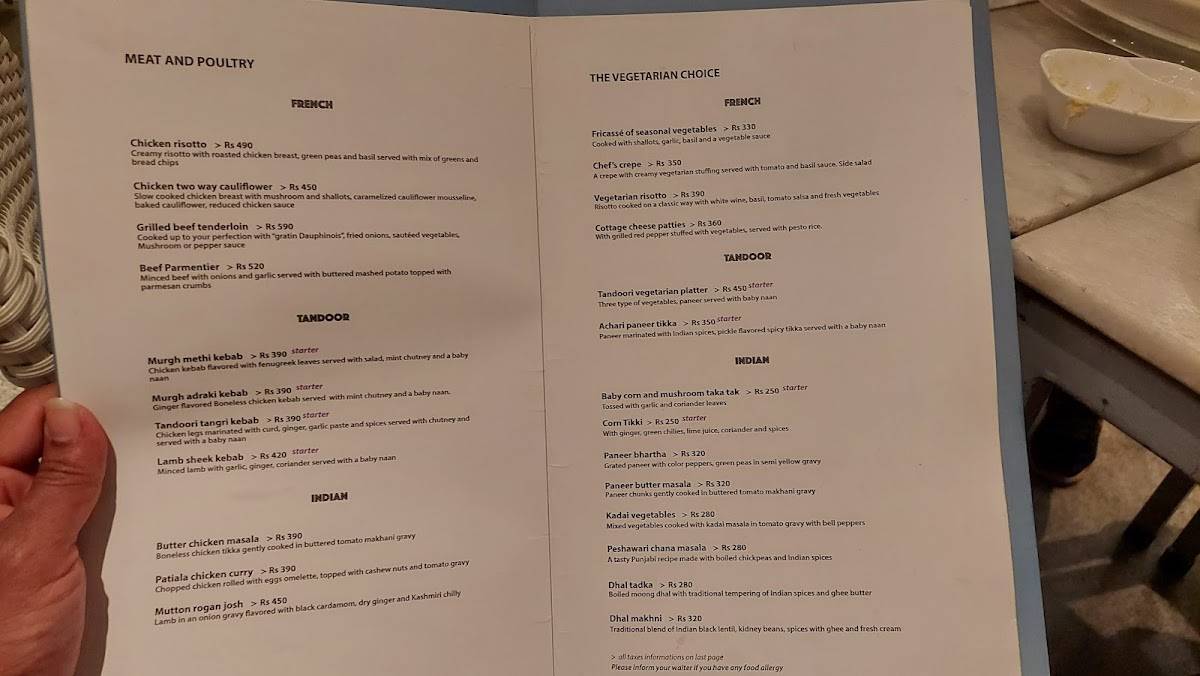 Menu at Villa Shanti Hotel & Restaurant, Puducherry