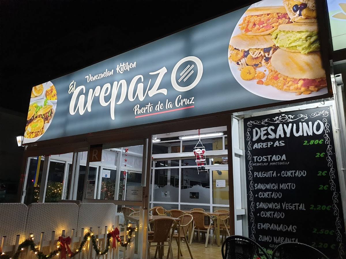 Carta del restaurante El arepazo, Puerto del la Cruz