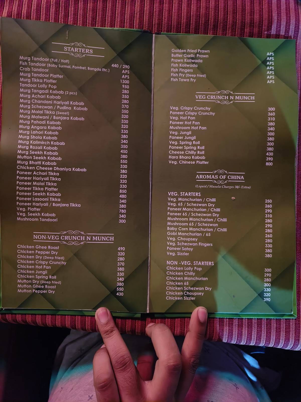 Menu at Hotel Garwa Hills, Pune