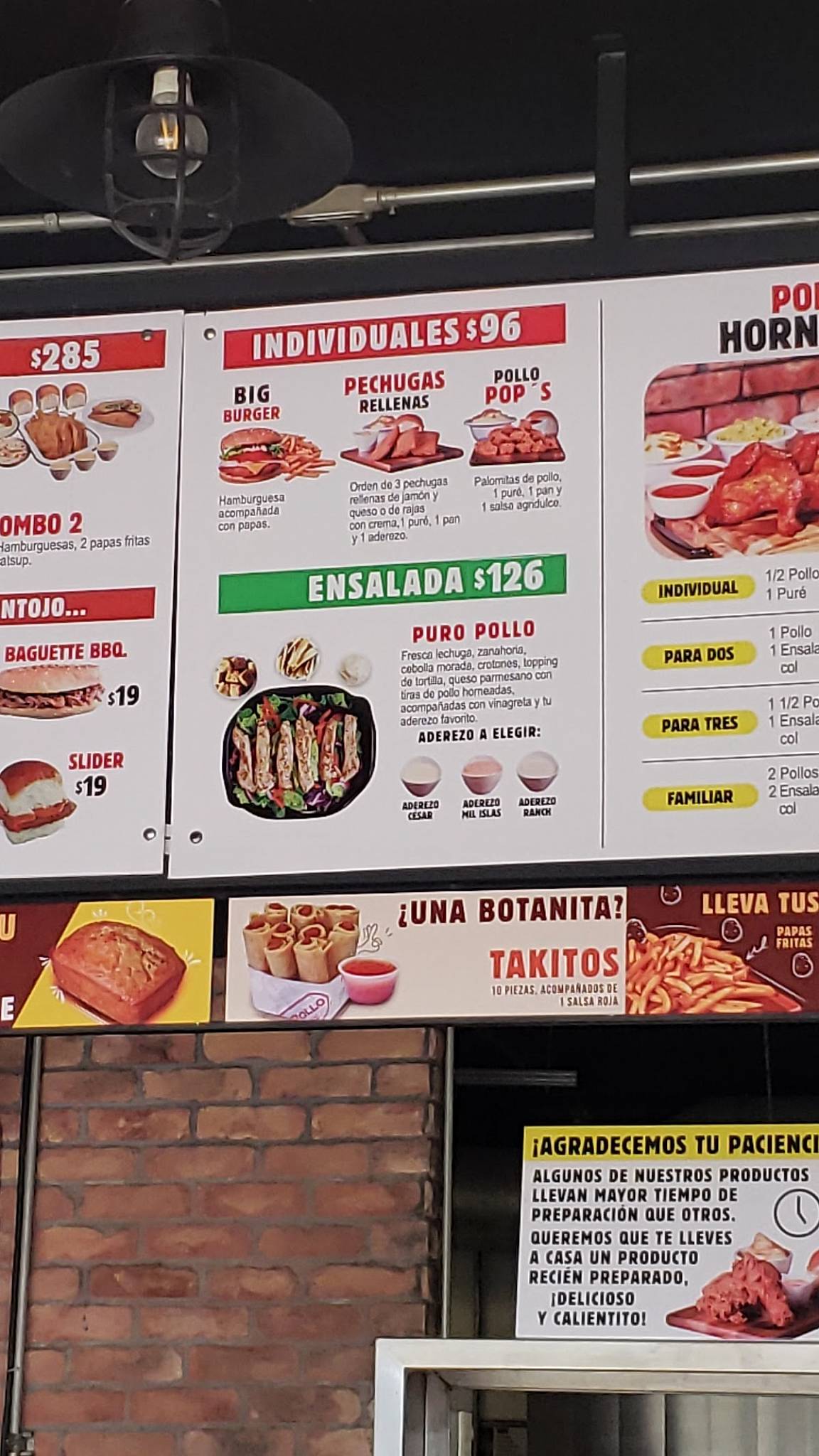 Carta del restaurante Puro Pollo Canseco, Mazatlán, Av. Carlos Canseco 641