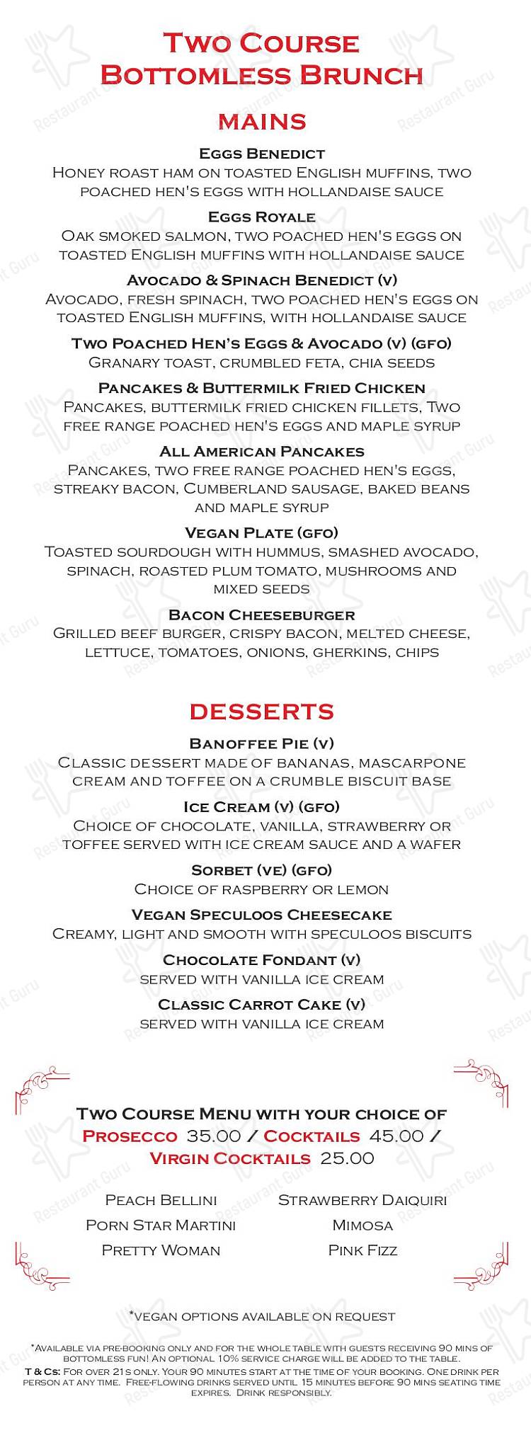 Menu at Q Cafe, Croydon