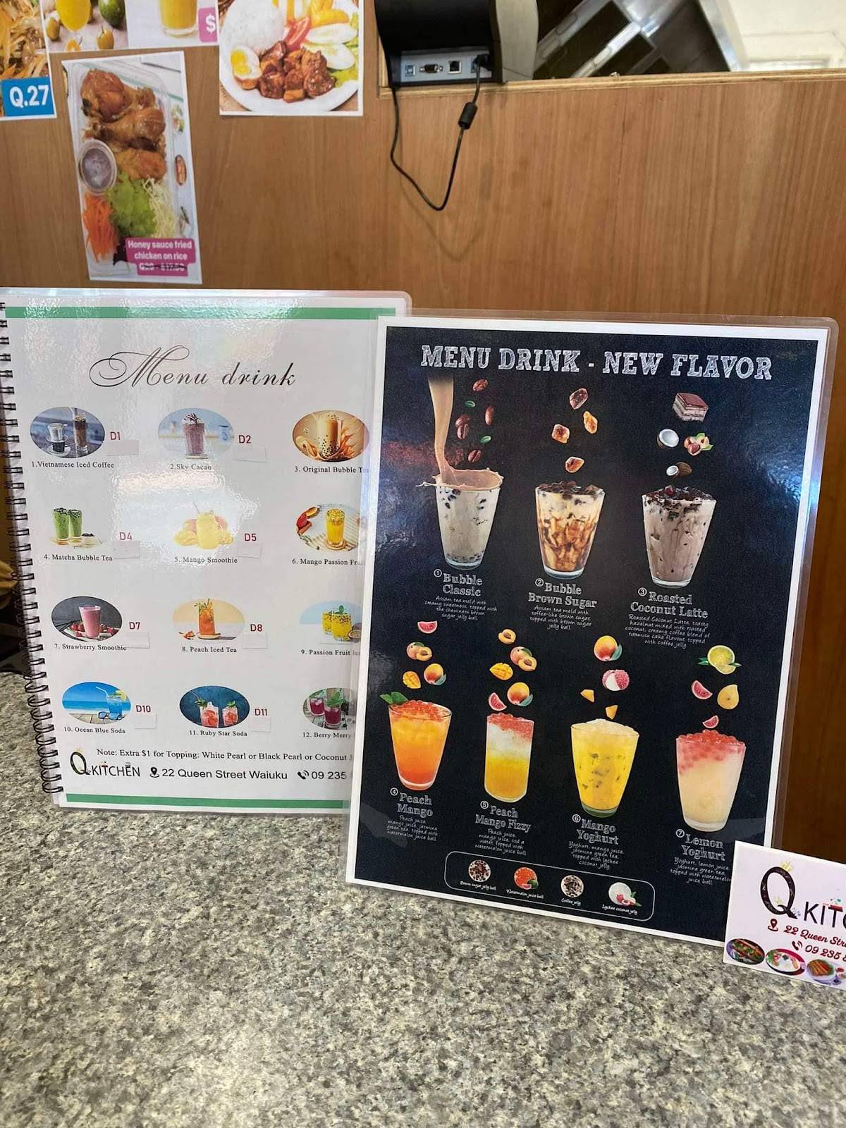 Menu at Q Kitchen Waiuku restaurant, Waiuku