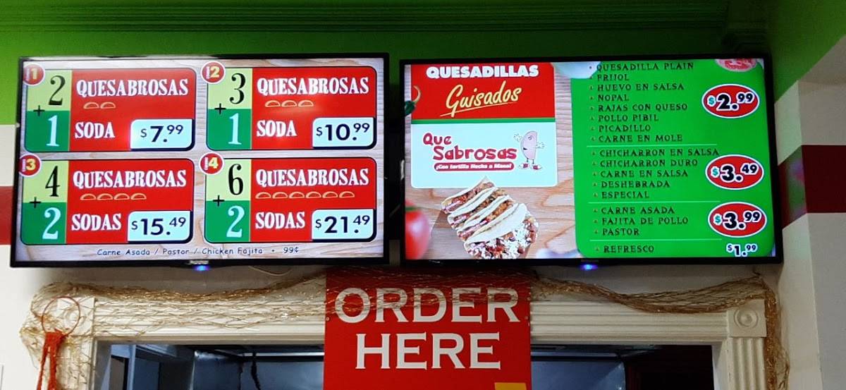 Carta del restaurante Que Sabrosas, Laredo, McPherson Rd #104