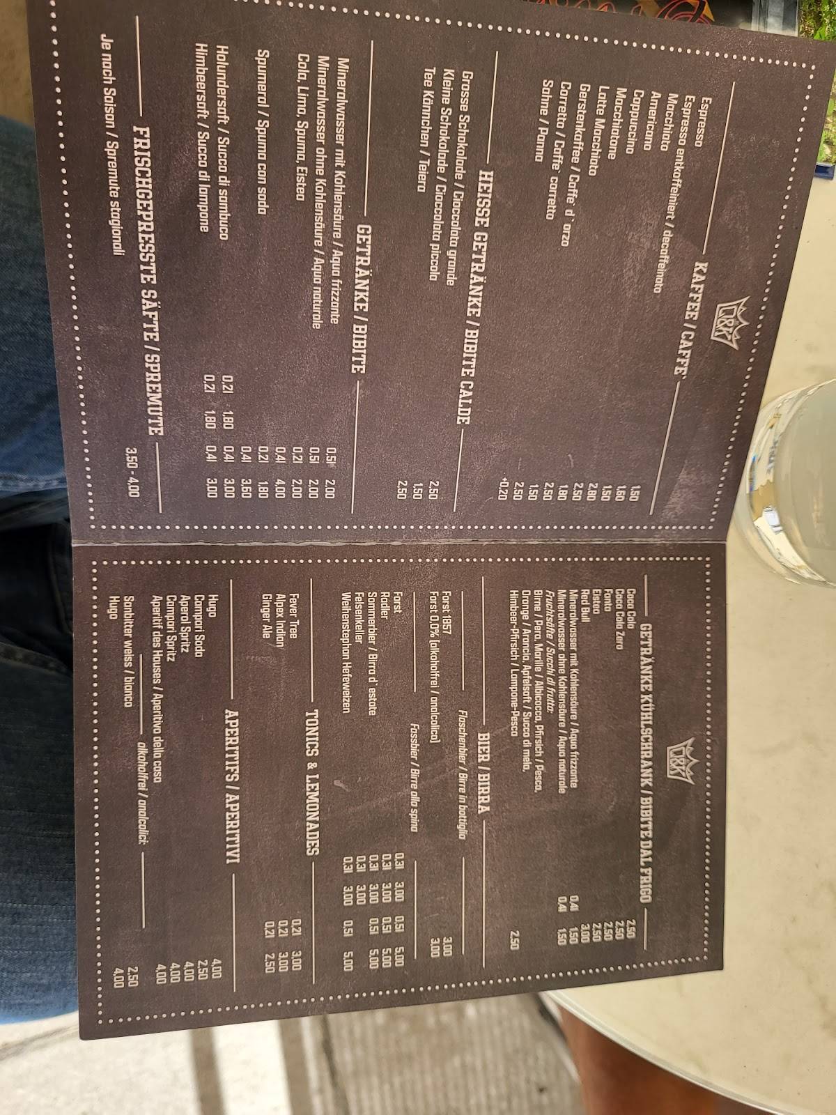 Menu at Queens & Kings, Brixen