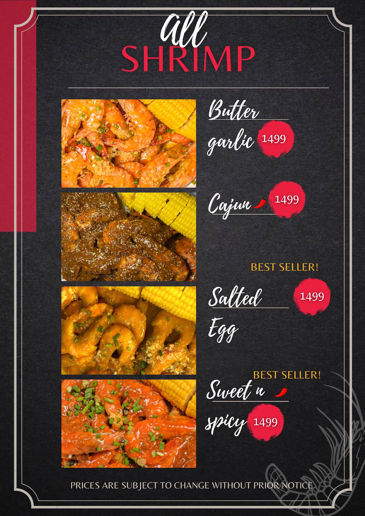 Menu at Crab2go restaurant, Quezon City