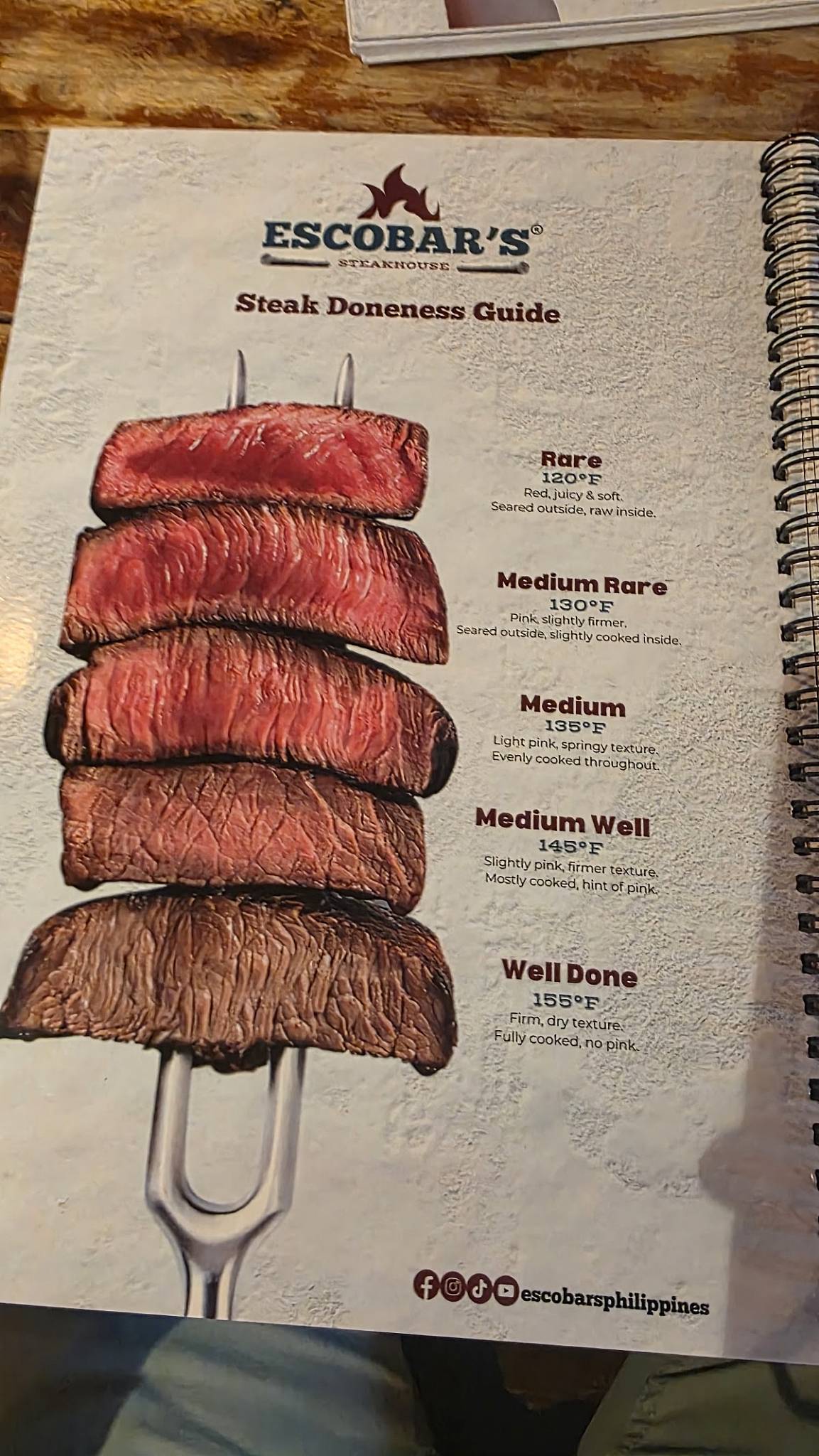 Menu at Escobar's Steakhouse, Quezon City, South Triangle