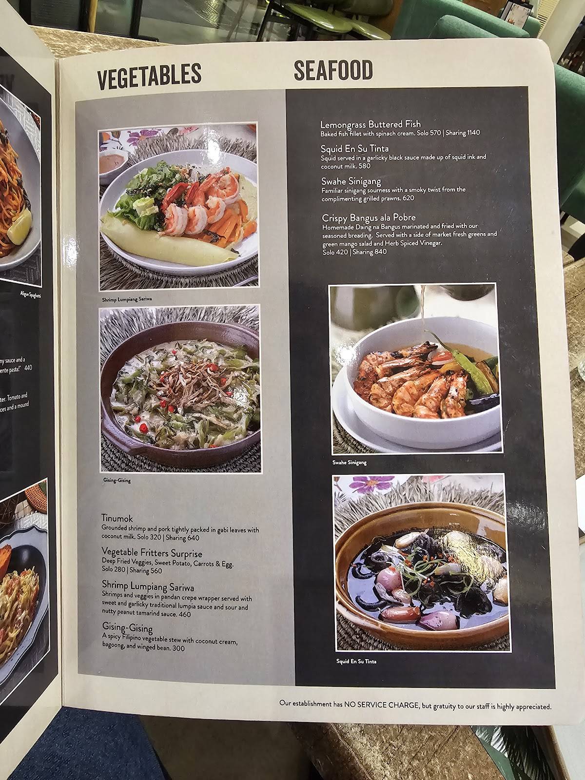 Menu at Esmeralda Kitchen restaurant, Quezon City