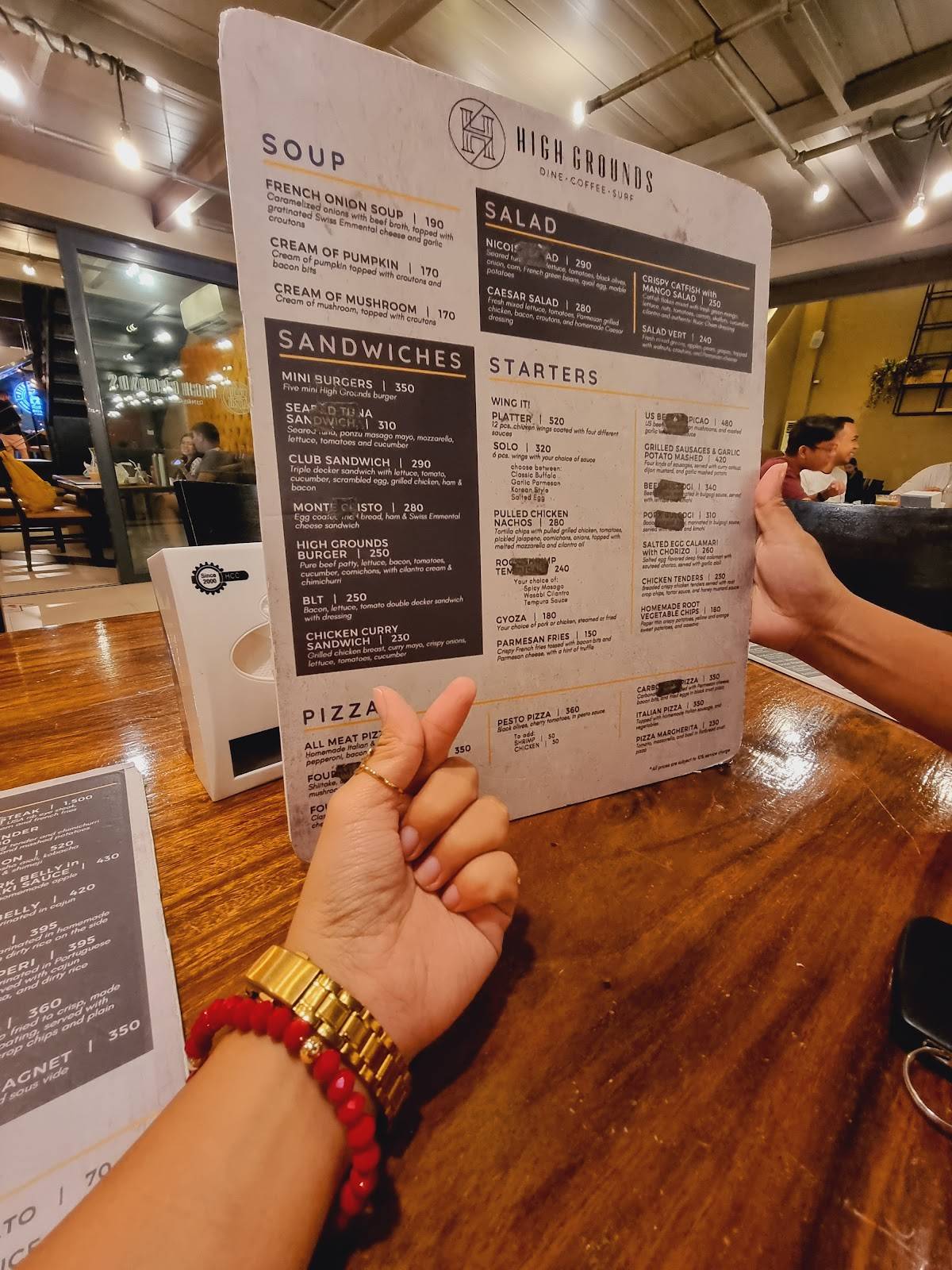 Menu at High Grounds Café cafe, Quezon City