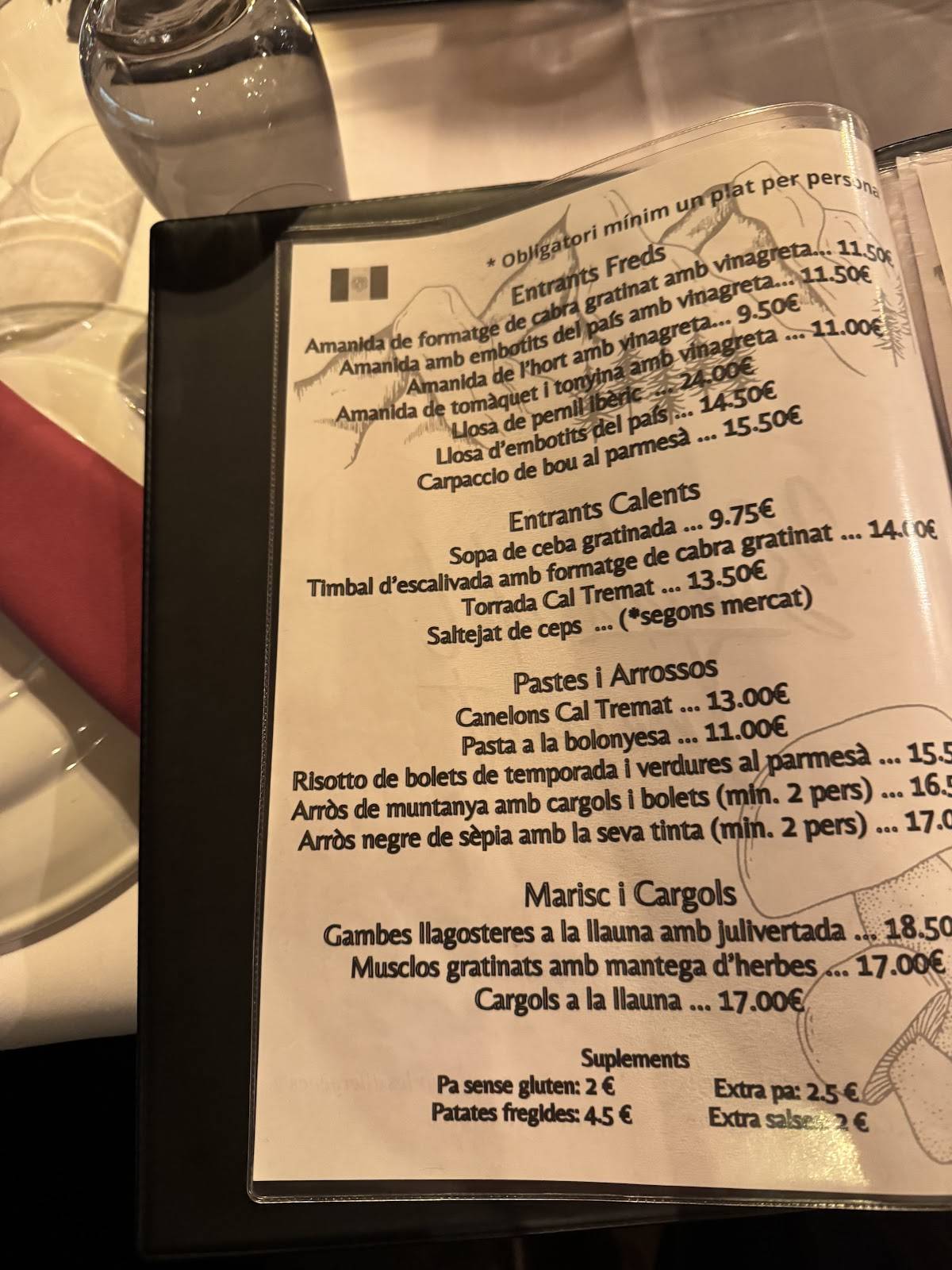 Menu at RESTAURANT BORDA DEL TREMAT, Encamp