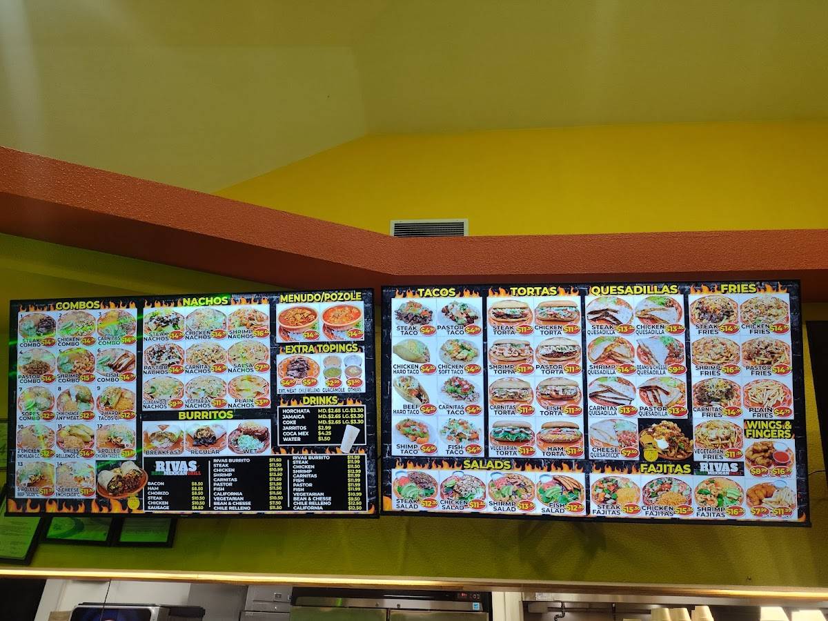 Menu at RIVAS MEXICAN GRILL #9 restaurant, Carson City