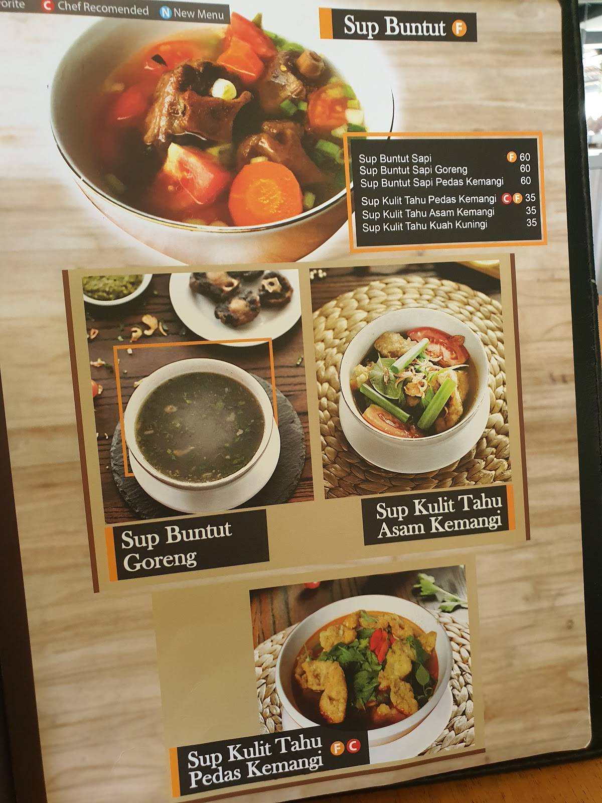Menu at RM. Karimata Taman Mini restaurant, East Jakarta