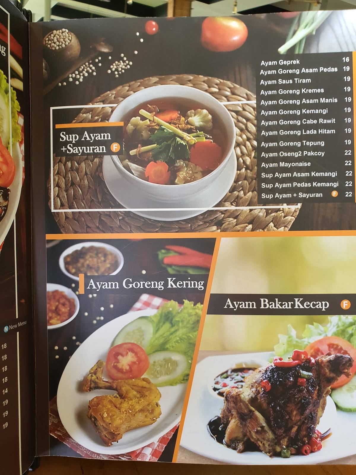 Menu at RM. Karimata Taman Mini restaurant, East Jakarta