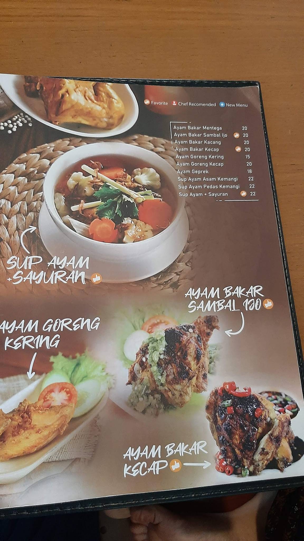 Menu at RM. Karimata Taman Mini restaurant, East Jakarta