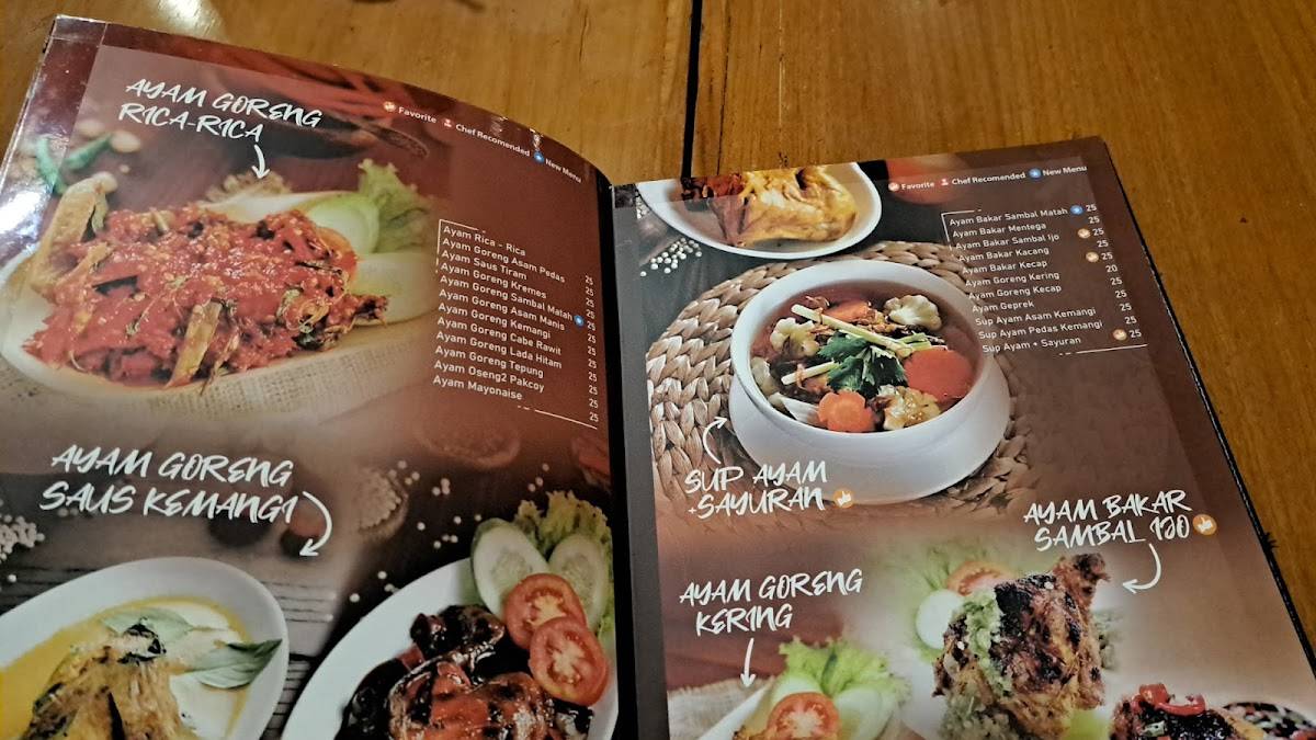 Menu at RM. Karimata Taman Mini restaurant, East Jakarta