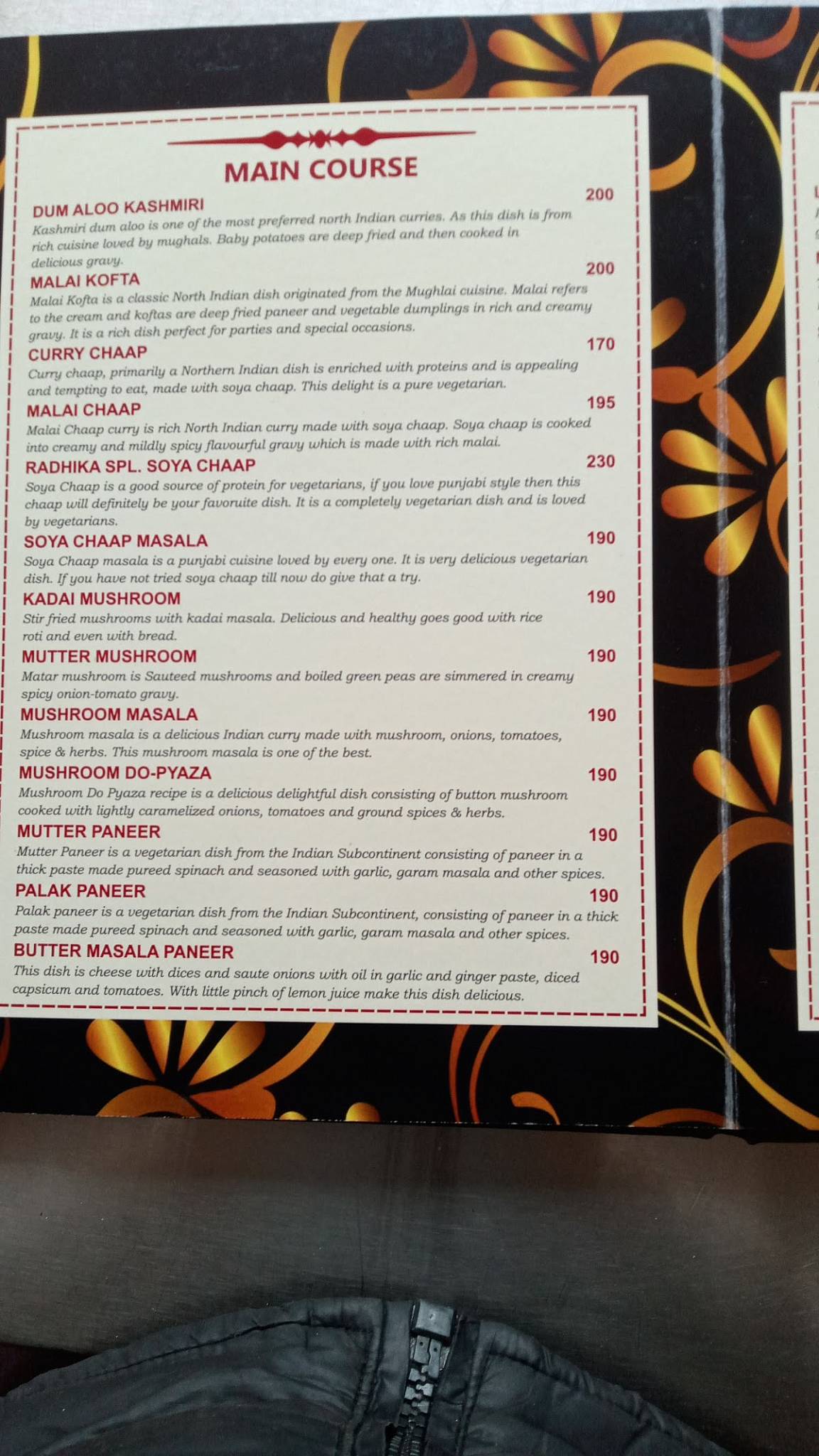 Menu at Radhika Rasoi, Rewari, HUDA Complex