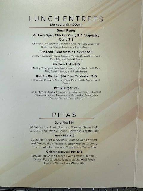 Menu at Rafi's Kitchen restaurant, Olean