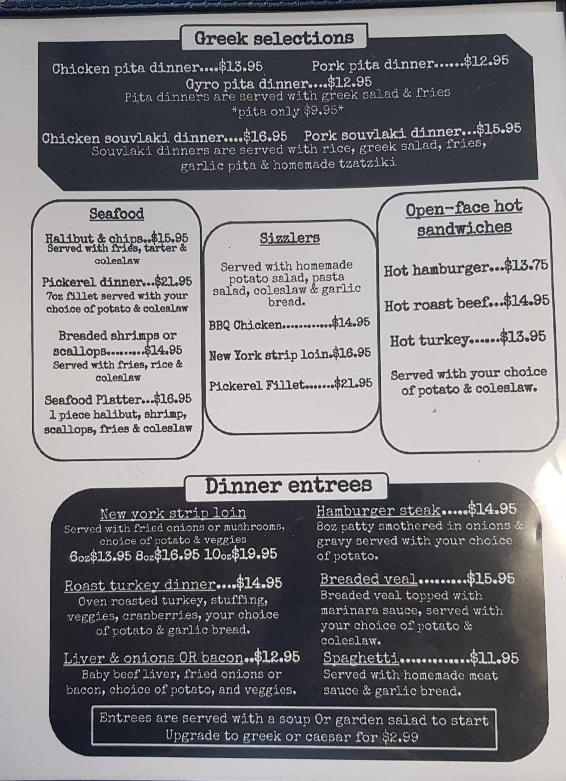 Menu at Rallis Burger Family Restaurant, Bridgenorth