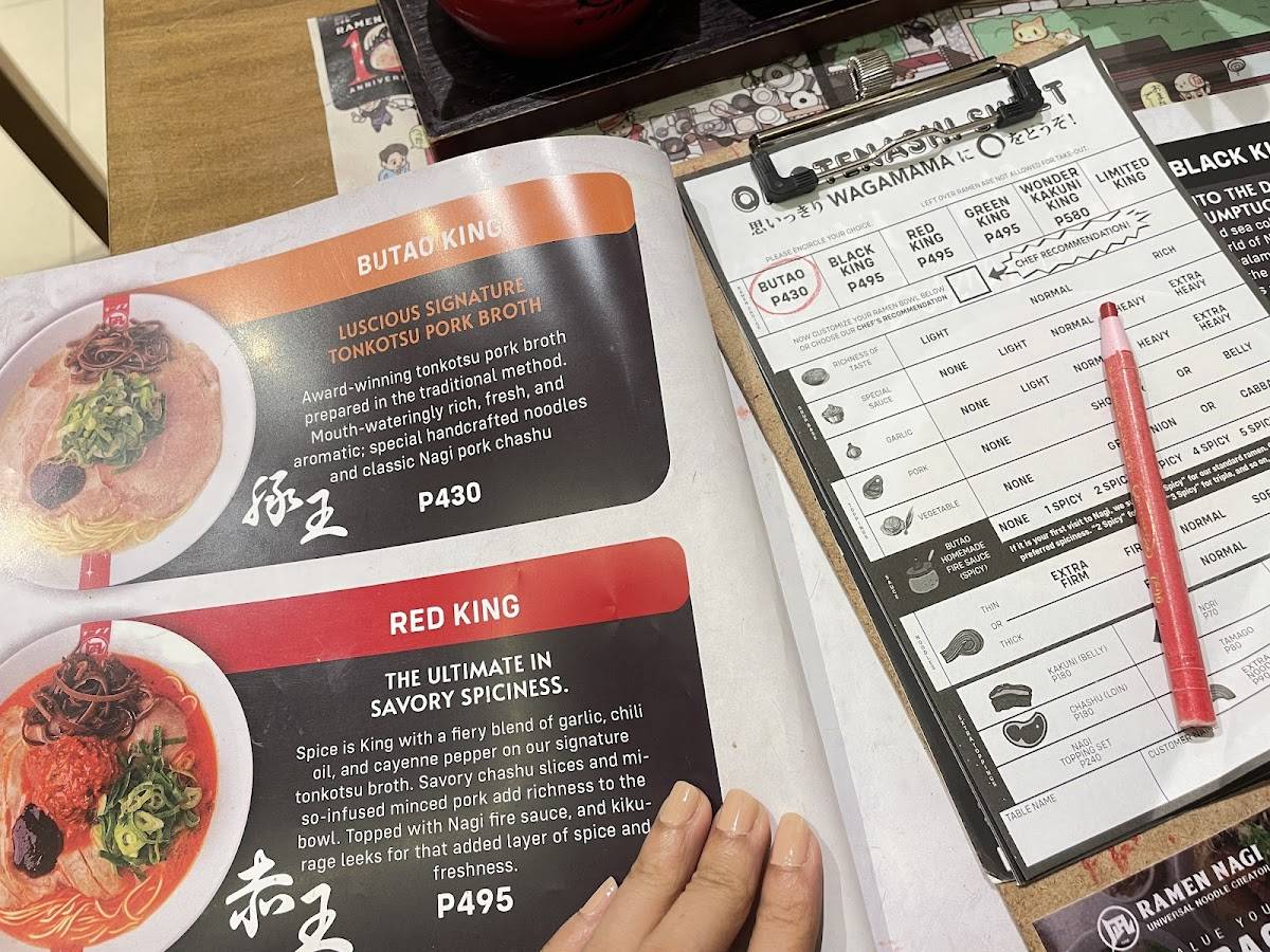 Menu at Ramen Nagi - Festival Mall restaurant, Muntinlupa