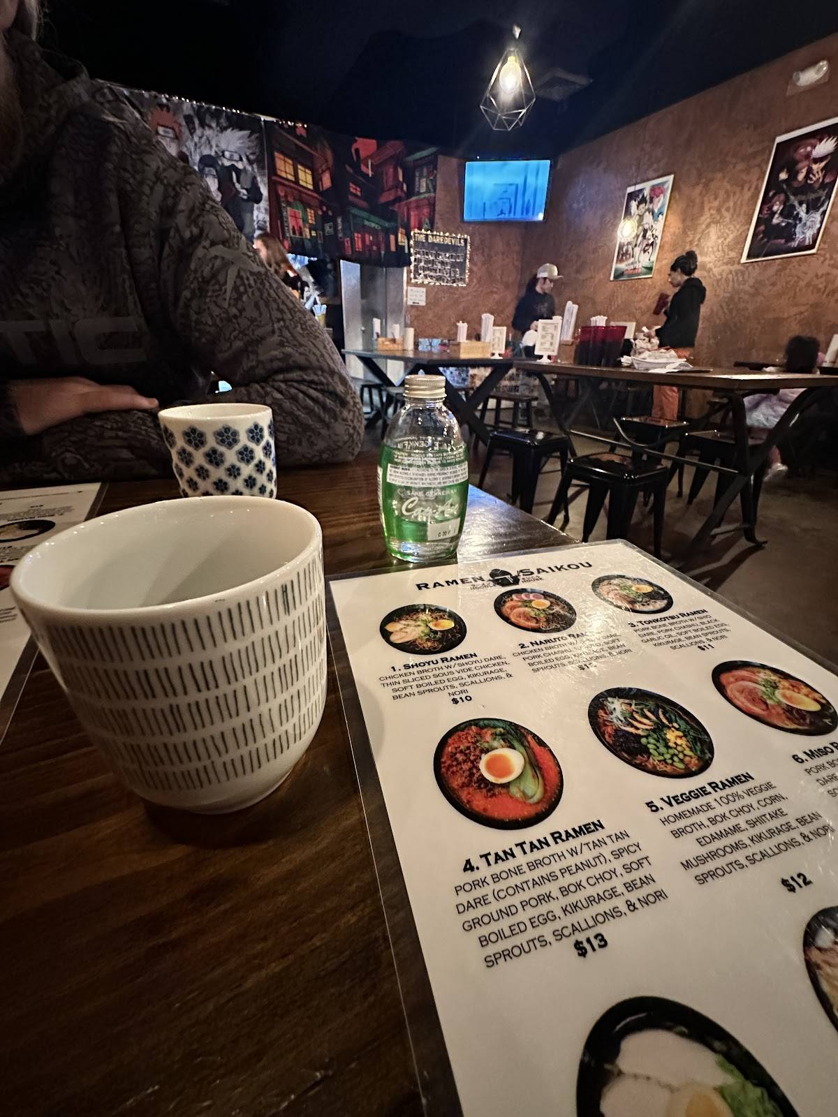 Menu at Ramen Saikou restaurant, Longview